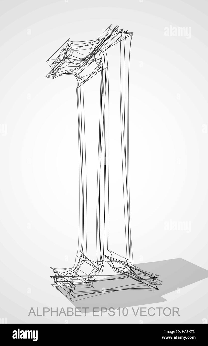 Abstract illustration of a Ink sketched 1 with Transparent Shadow. Hand ...