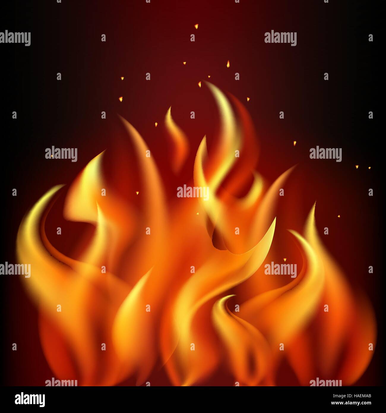 Red burning fire flame on black background Stock Vector Image & Art - Alamy