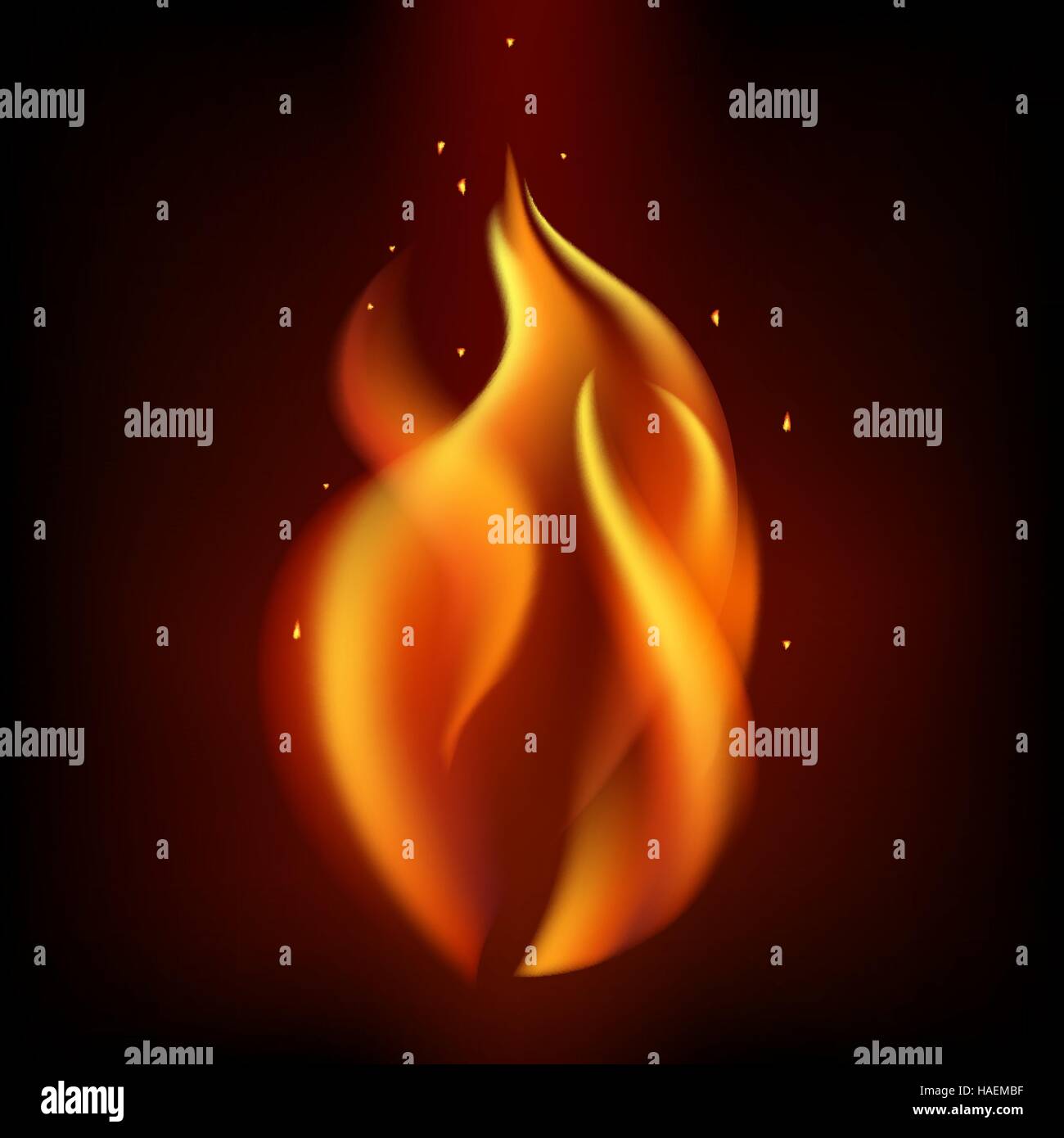 Red burning fire flame on black background Stock Vector Image & Art - Alamy