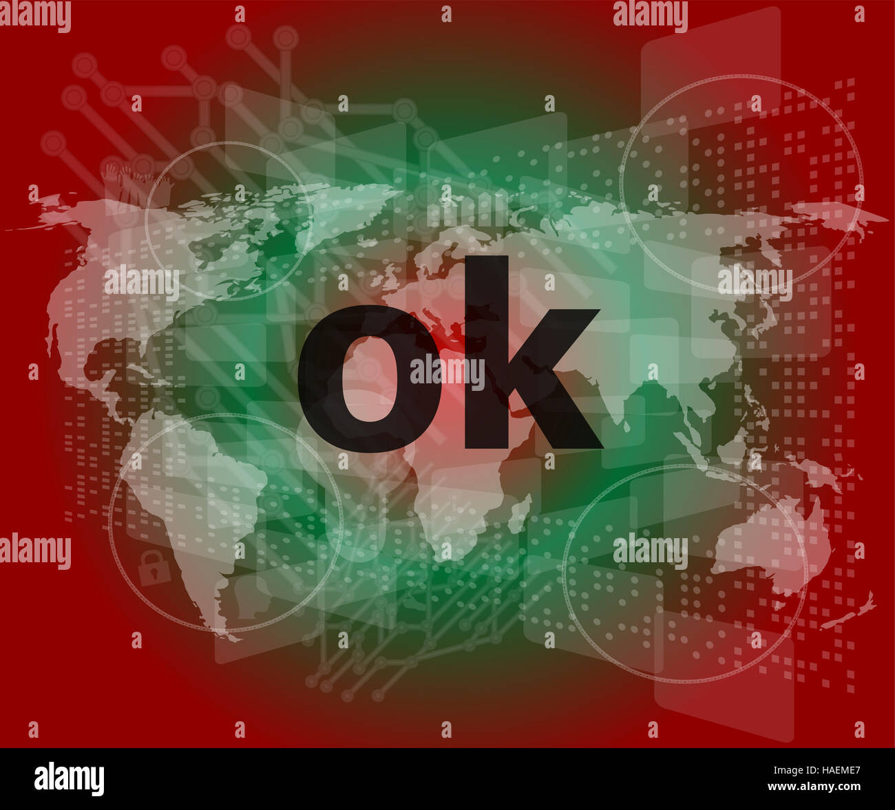 ok text on digital touch screen - social concept Stock Photo - Alamy