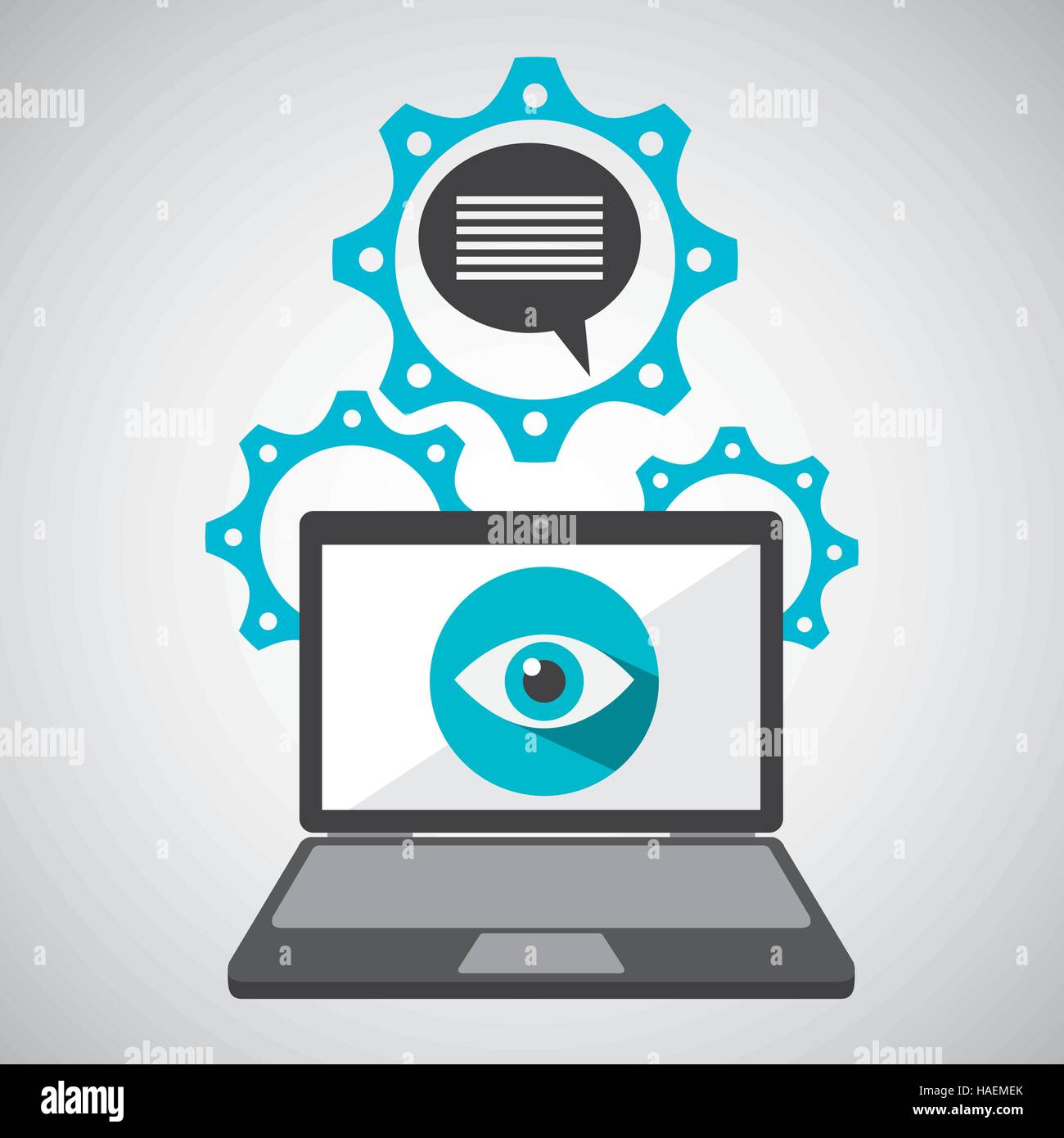 computer security message social network concept vector illustration ...