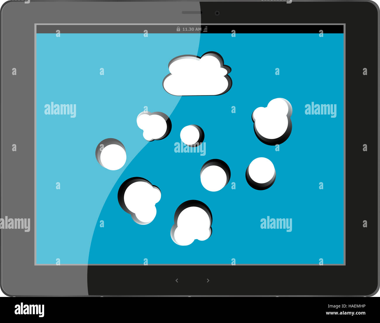 speech bubble on black tablet pc social, network concept Stock Photo ...