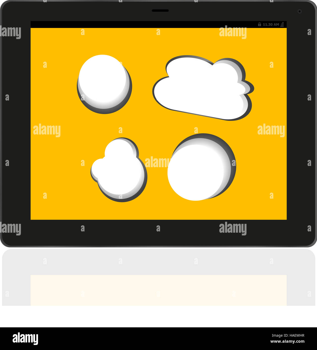 speech bubble on black tablet pc social, network concept Stock Photo ...