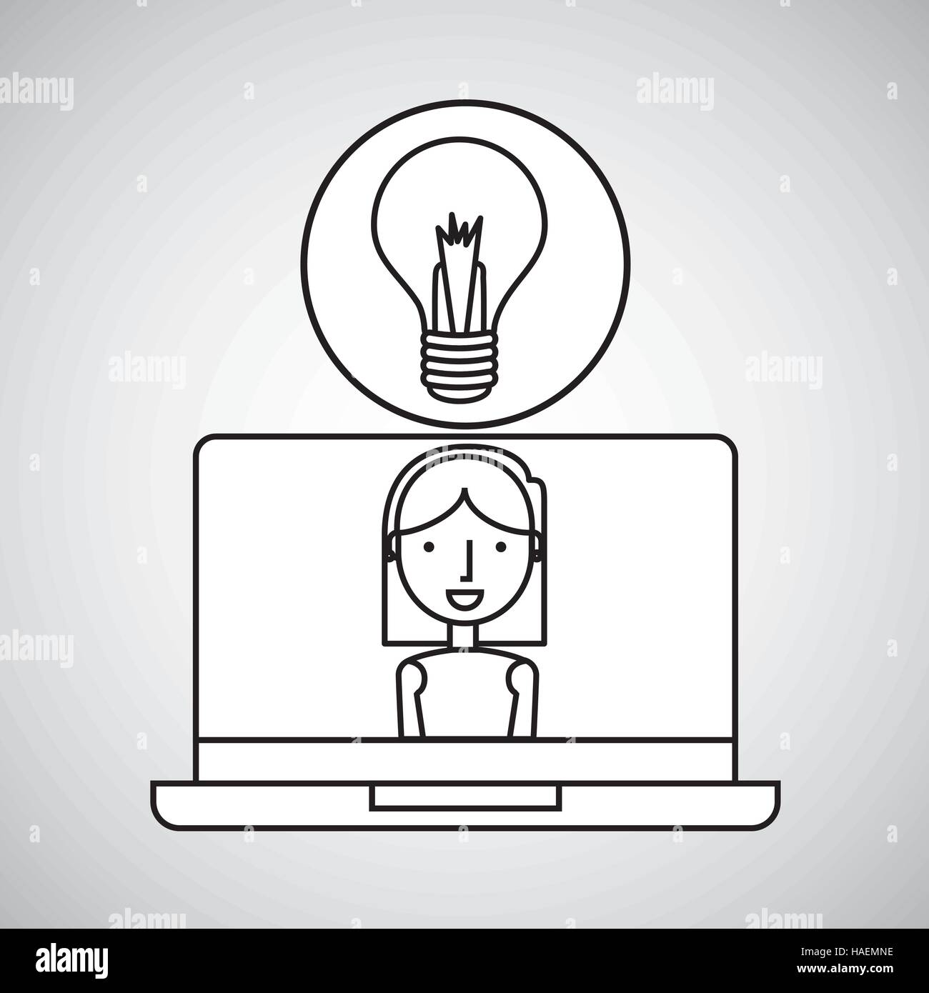 character draw innovation technology social media vector illustration ...