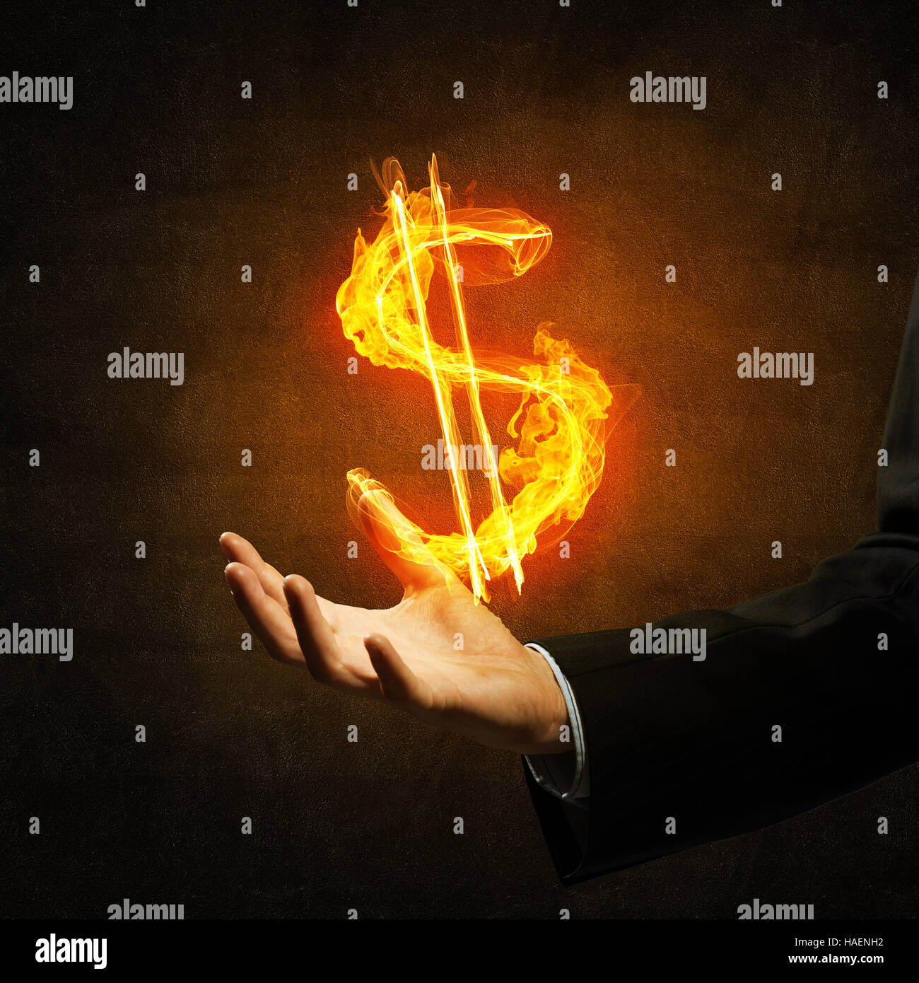 Dollar currency fire symbol hi-res stock photography and images - Alamy