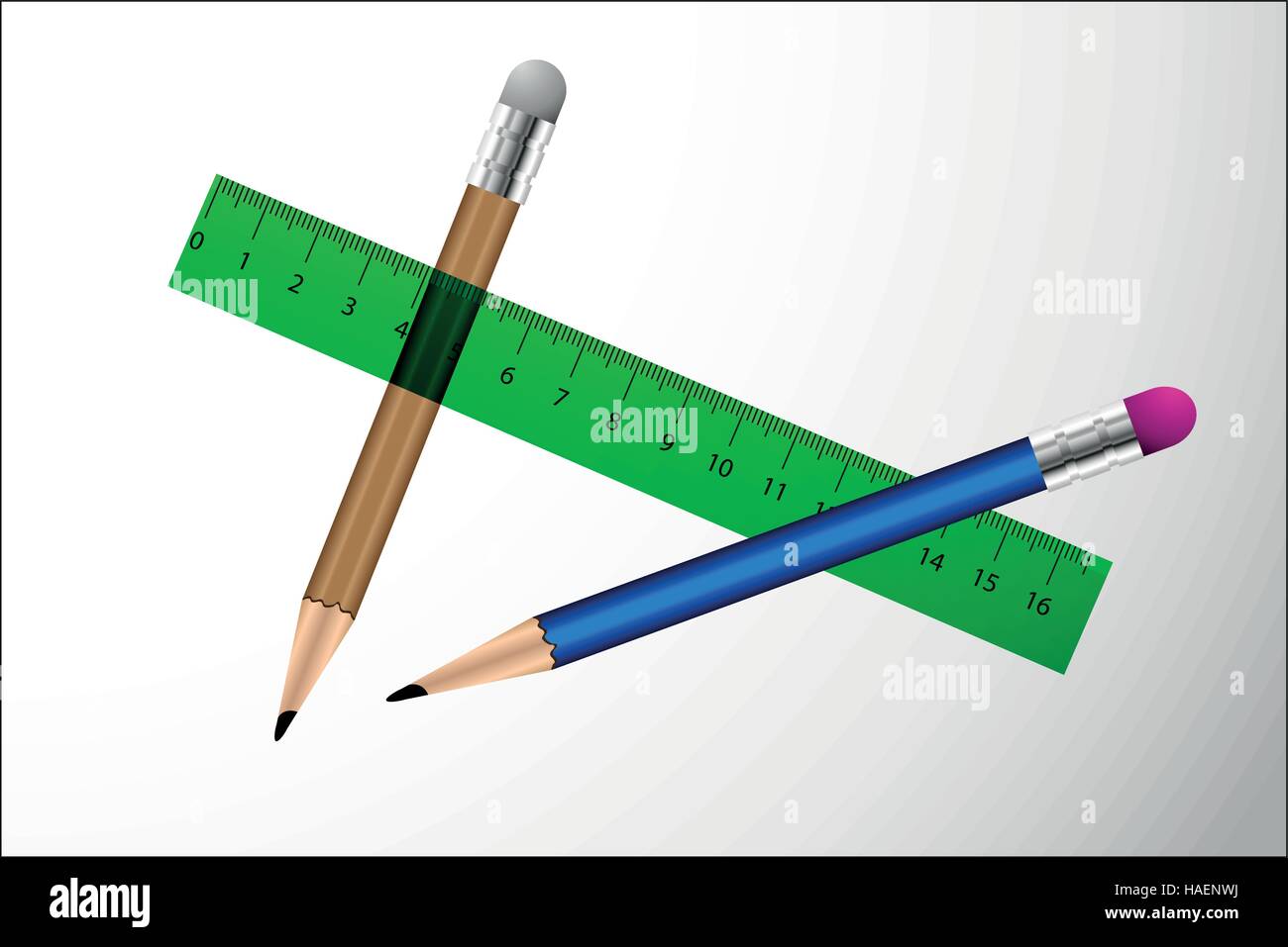 pencil, pencil with eraser, rulers Stock Vector Image & Art - Alamy