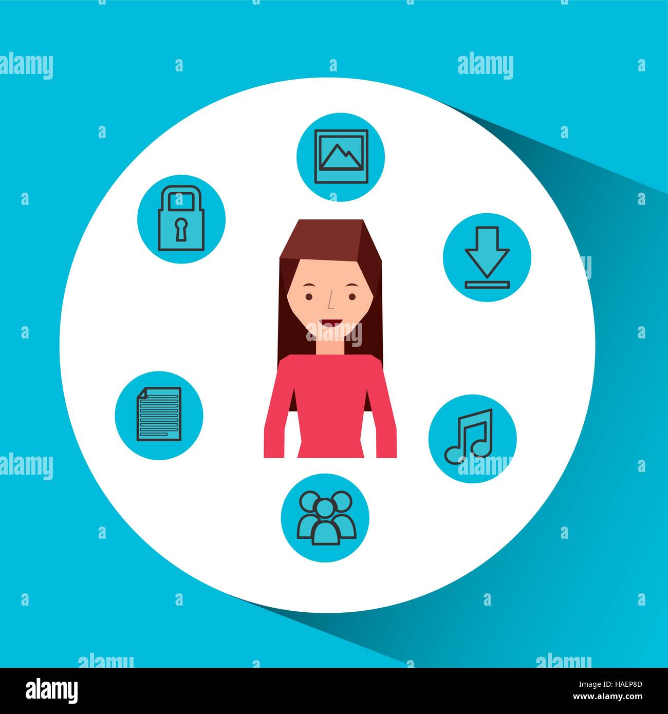 character girl technology social media icon vector illustration eps 10 ...