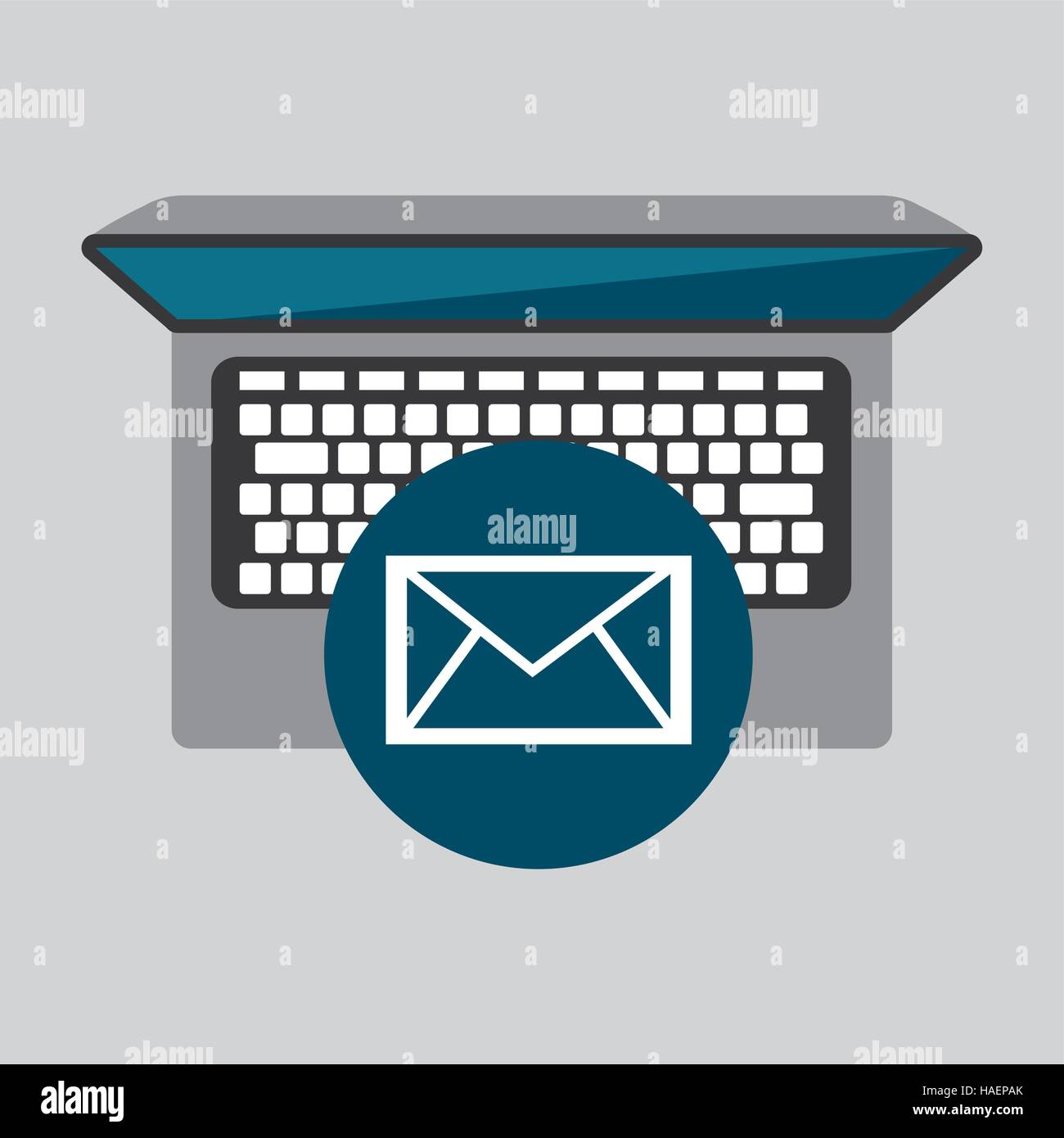 person working laptop email social media graphic vector illustration ...
