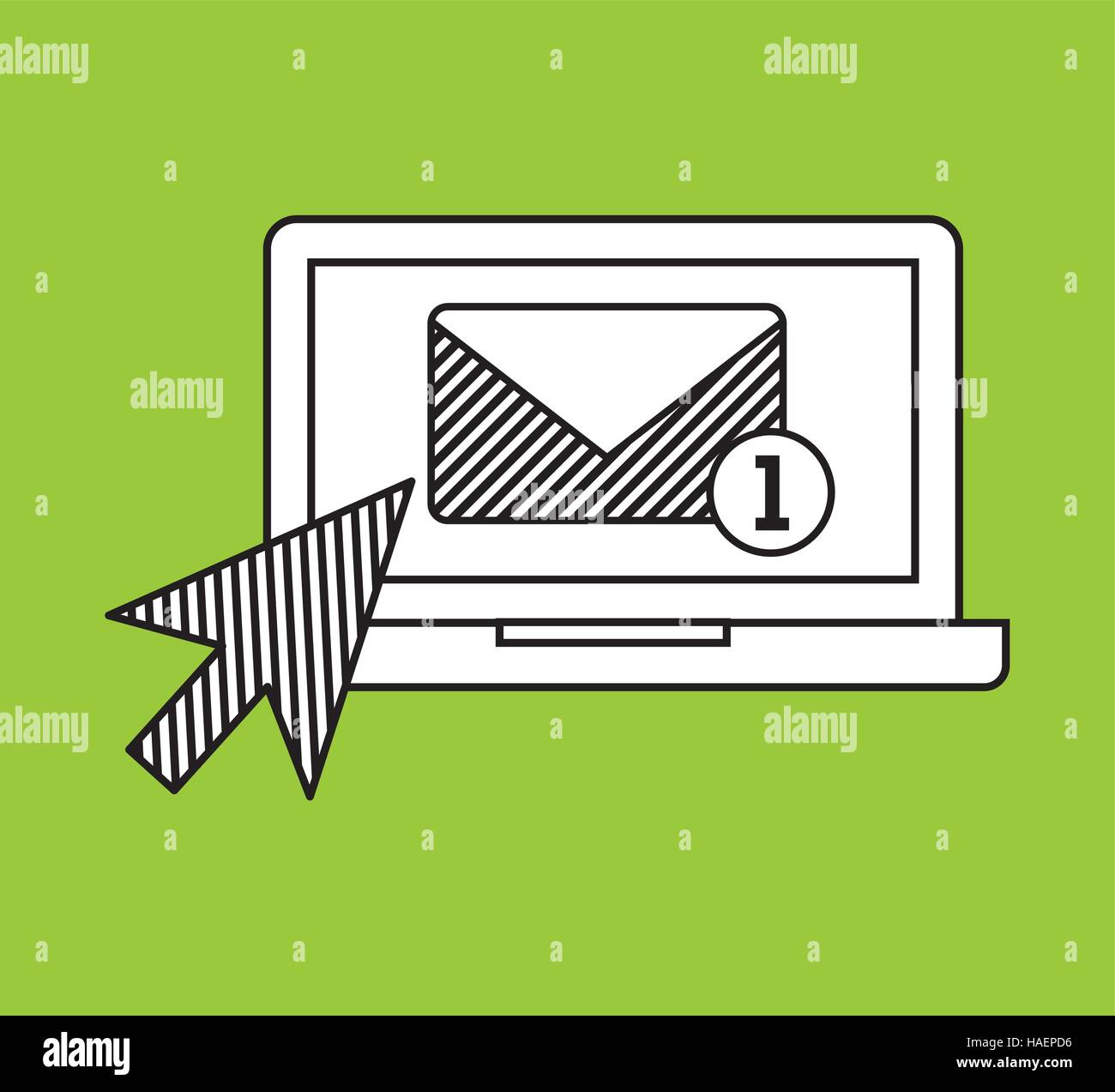 hand draw laptop email social network media vector illustration eps 10 ...