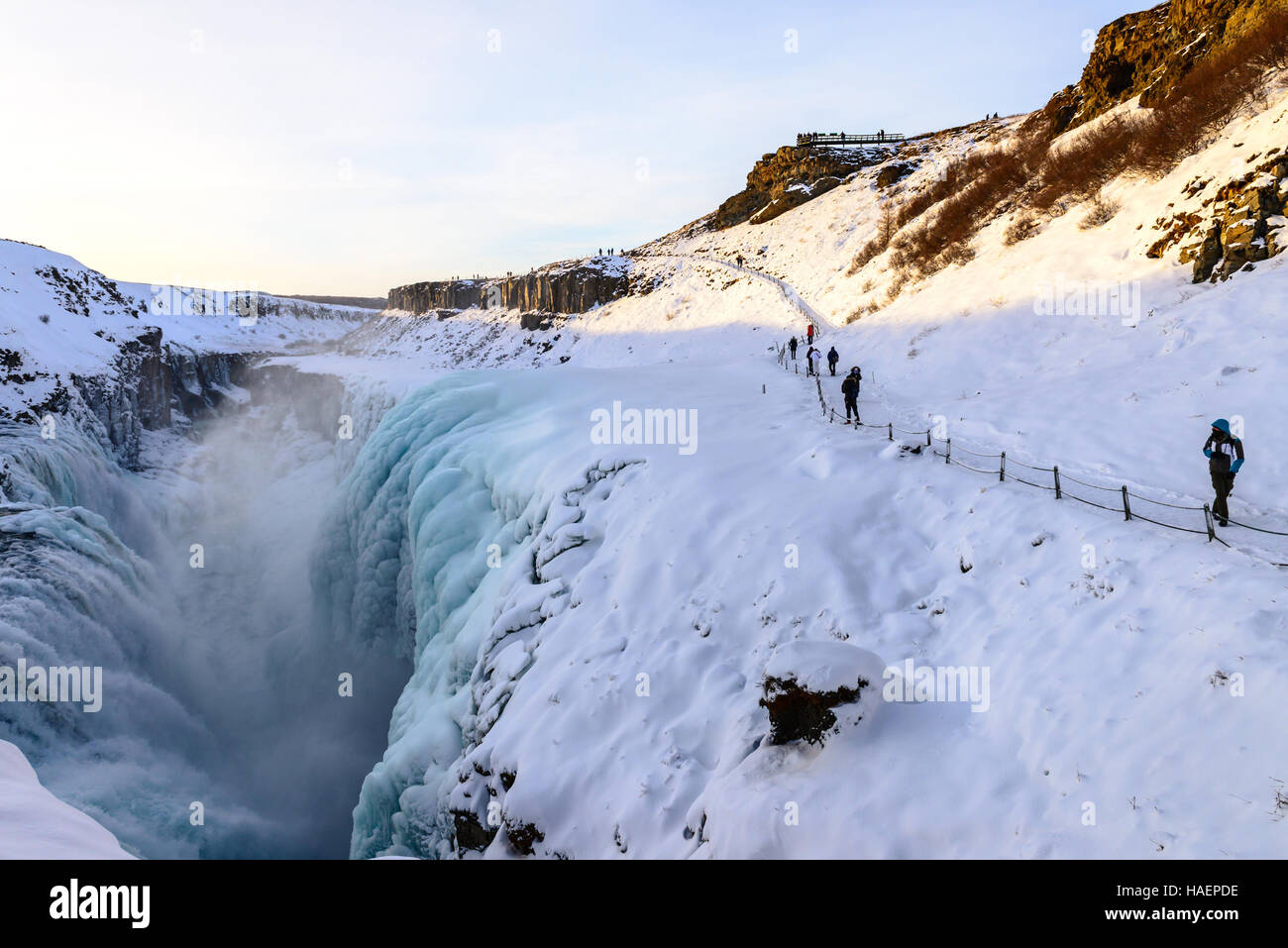 Photo of Gullfoss waterfall during winter Stock Photo - Alamy