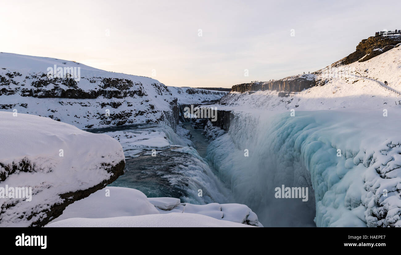 Photo of Gullfoss waterfall during winter Stock Photo - Alamy