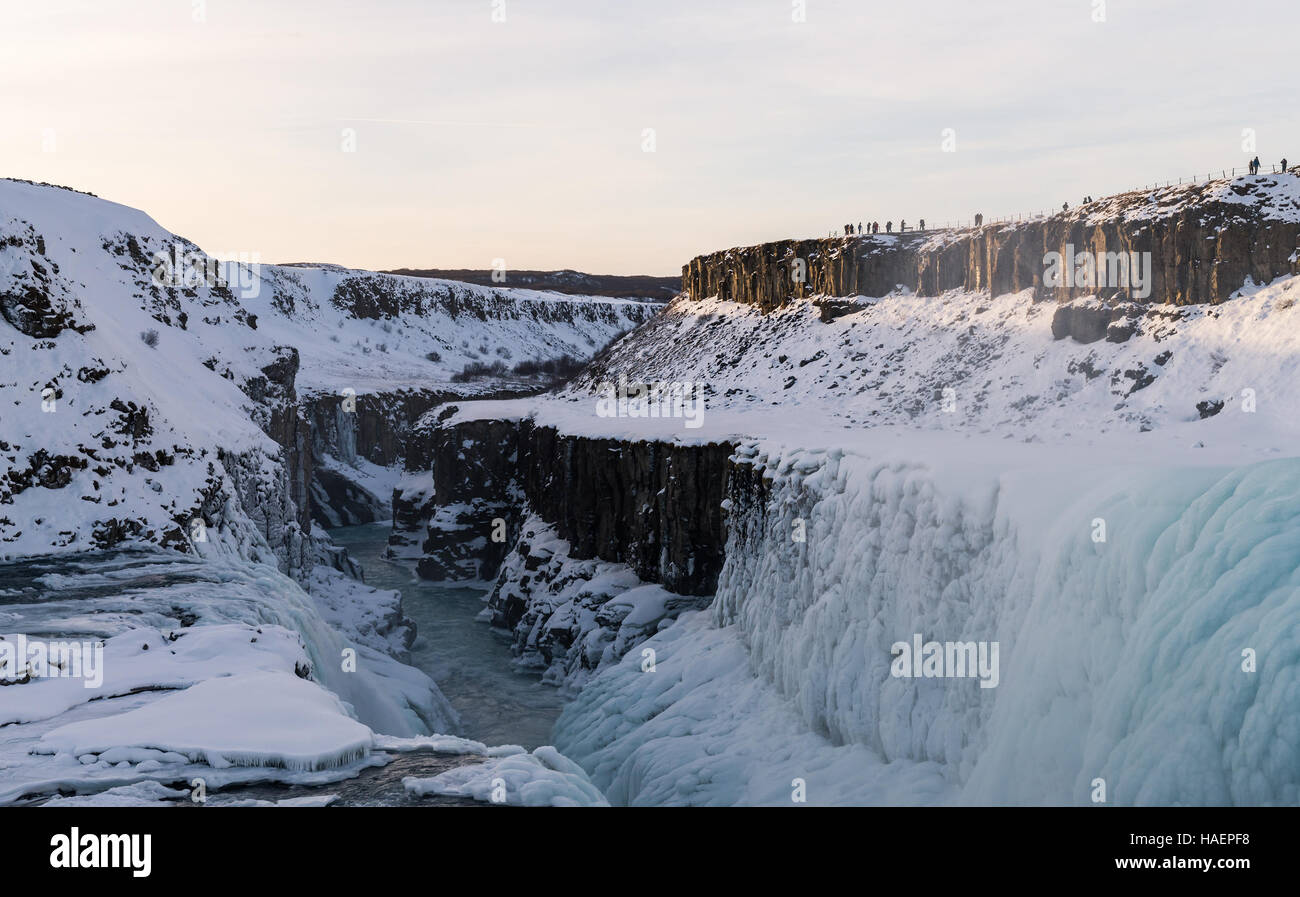 Photo of Gullfoss waterfall during winter Stock Photo - Alamy