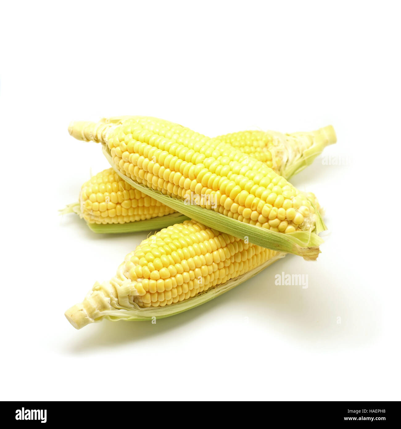 closeup of sweet corns isolated on white background Stock Photo - Alamy