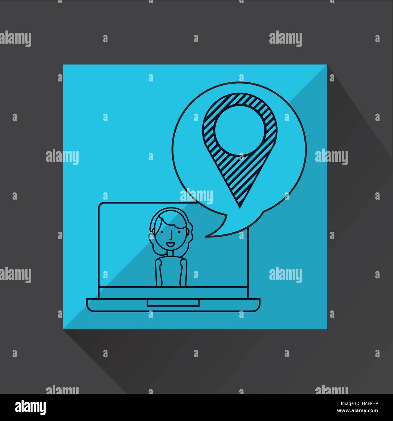 character draw pointer technology social media vector illustration eps ...