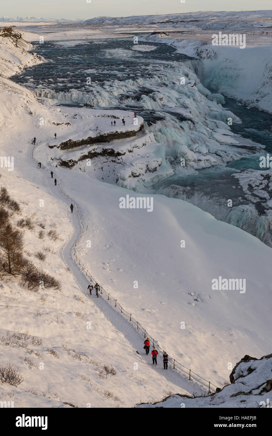 Photo of Gullfoss waterfall during winter Stock Photo - Alamy