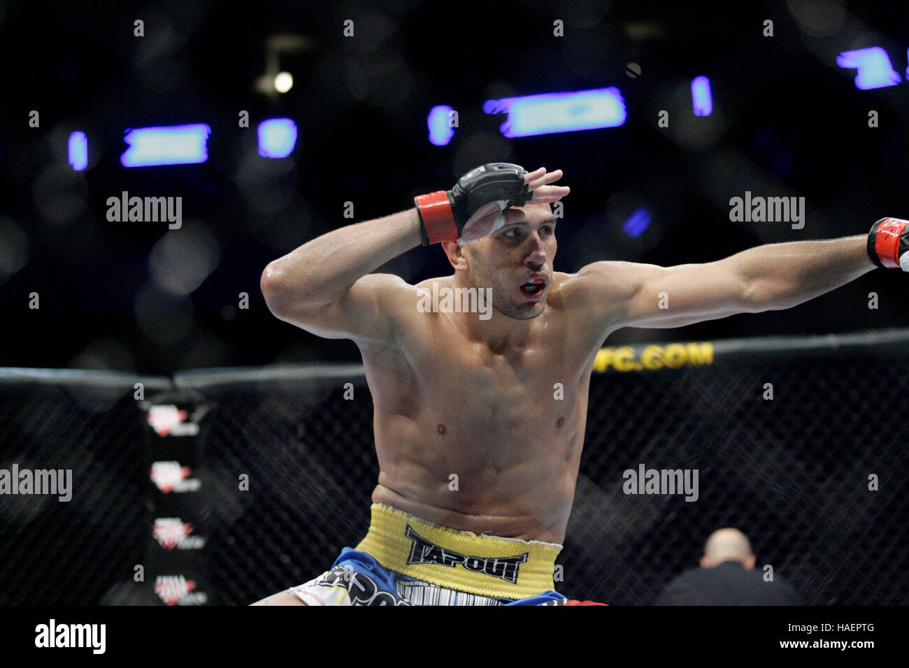 Brandon Vera celebrates victory over Michael Patt during UFC 96 at the ...