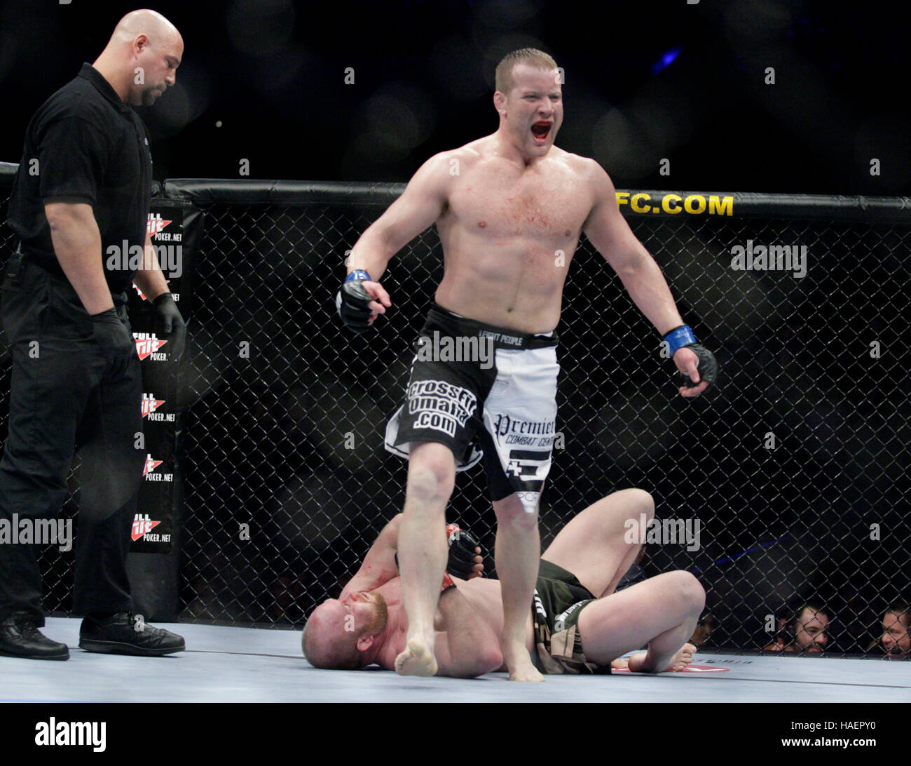 Jason Brilz celebrates victory over Tim Boetsch during UFC 96 at the ...