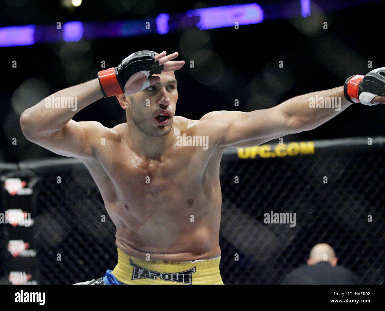 Brandon Vera celebrates victory over Michael Patt during UFC 96 at the ...