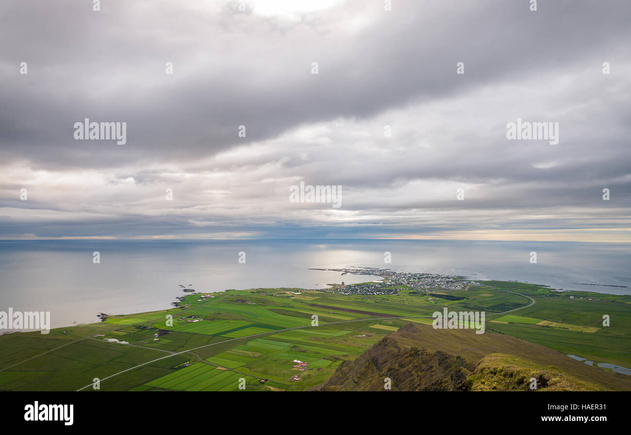 Akranes landscape seen from Akrafjall mountain Stock Photo - Alamy