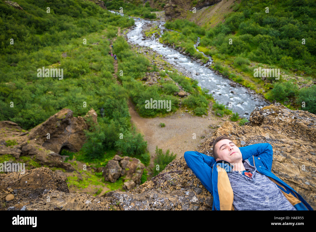 Man falling cliff edge hi-res stock photography and images - Alamy