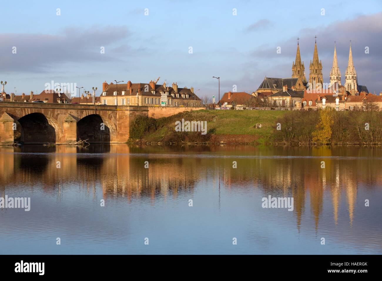 CITY OF MOULINS SUR ALLIER, (03) ALLIER, AUVERGNE, FRANCE Stock Photo ...
