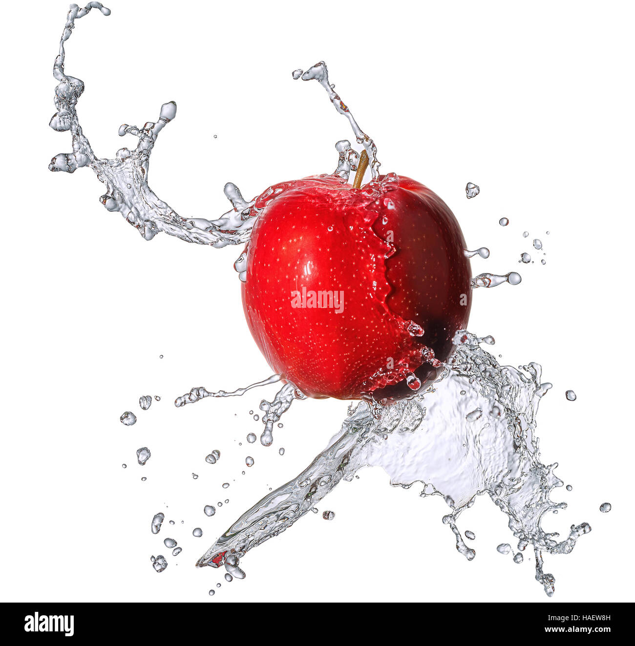 Water splash with apple isolated Stock Photo - Alamy