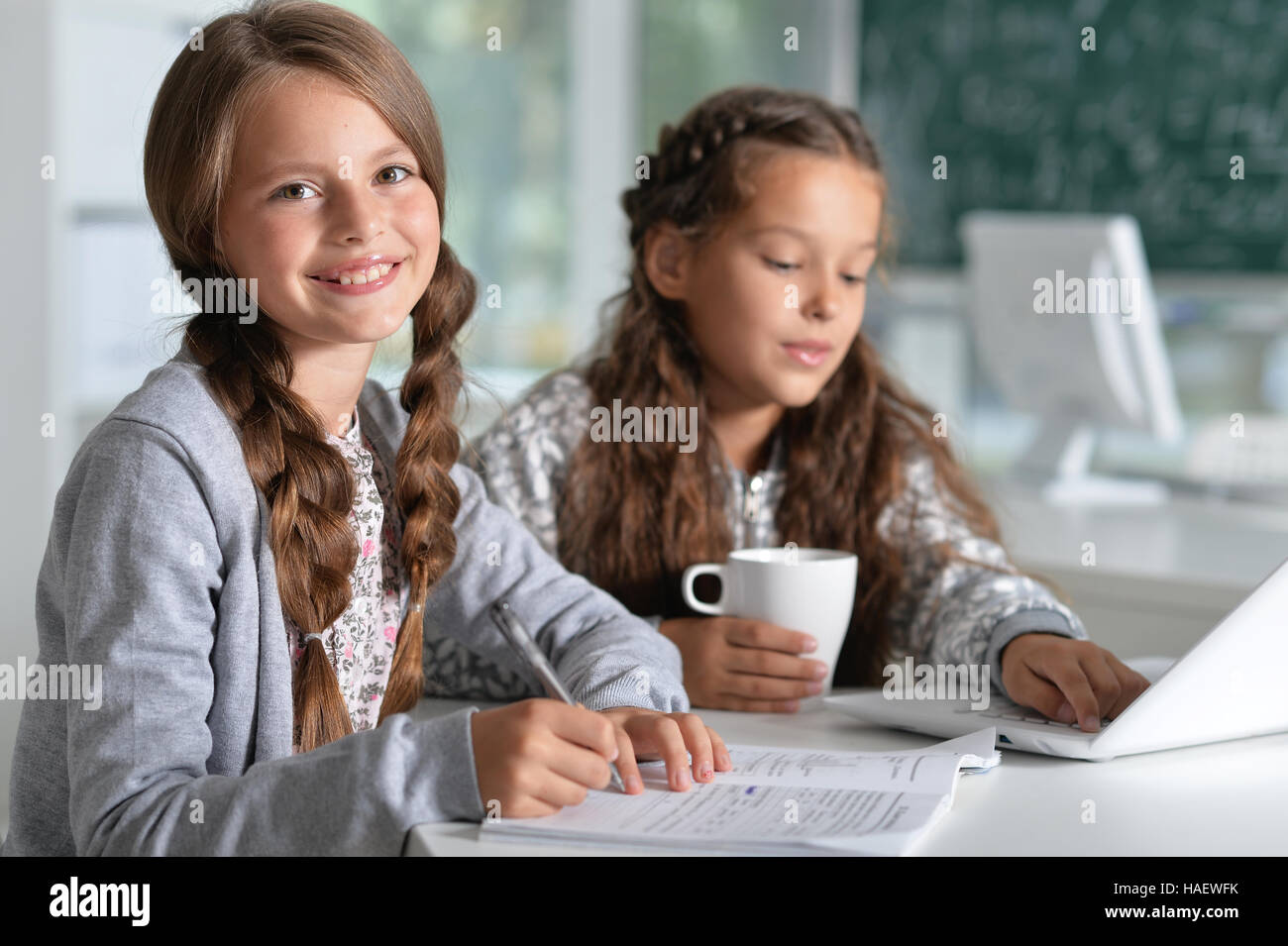 beautiful little girls at class Stock Photo - Alamy