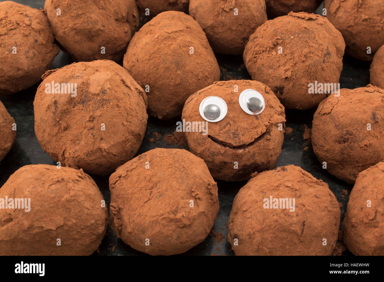 Concept of Individuality and Curiosity , Smiley Chocolate Truffle Stock ...