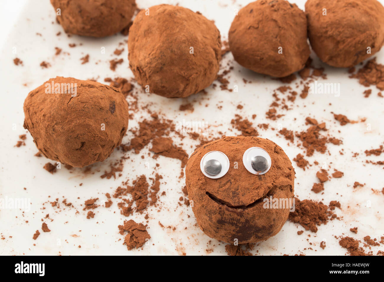 Concept of Individuality and Curiosity , Smiley Chocolate Truffle Stock ...
