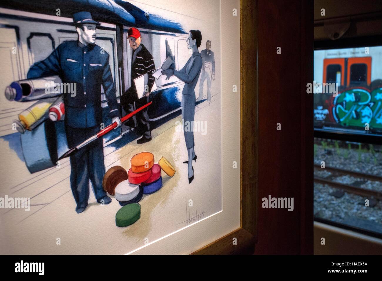 Inside of Transcantabrico Gran Lujo luxury train travellong across ...