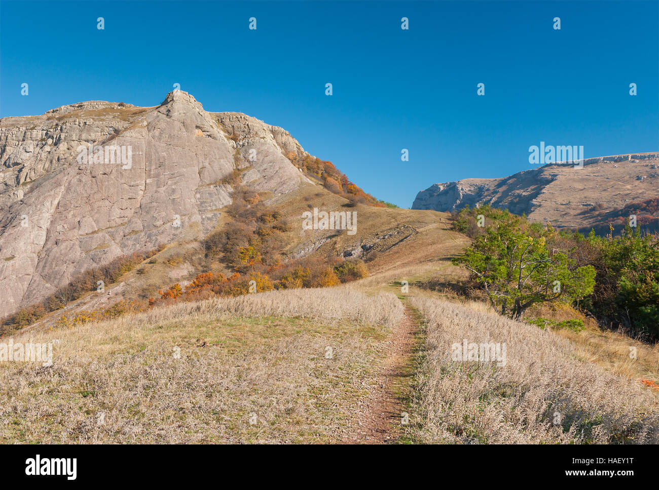 Path to Bald Ivan mountain at autumn season, Crimean peninsula Stock ...