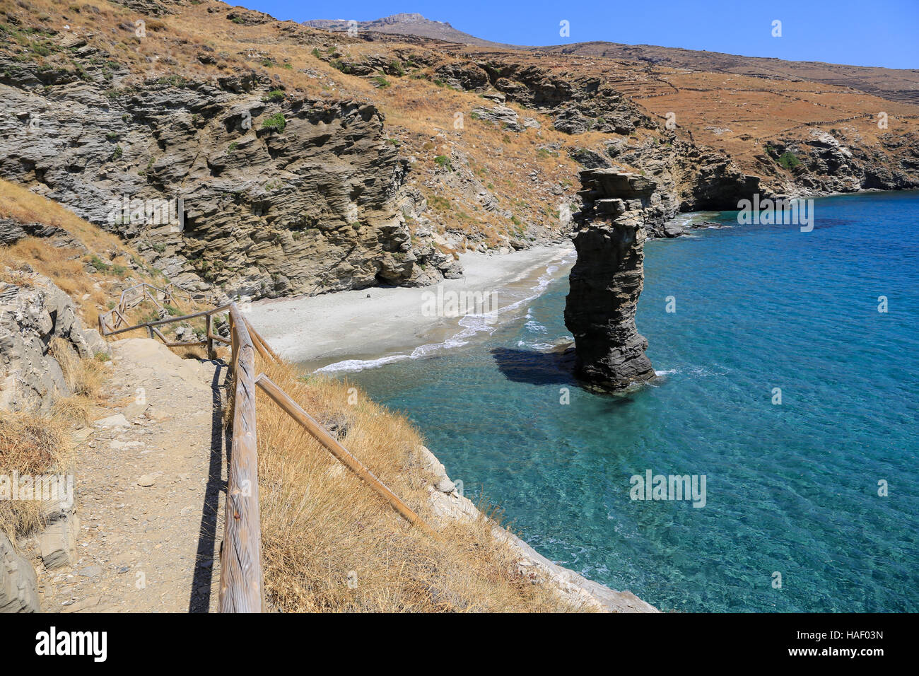 Beach in Andros island, Greece Stock Photo - Alamy