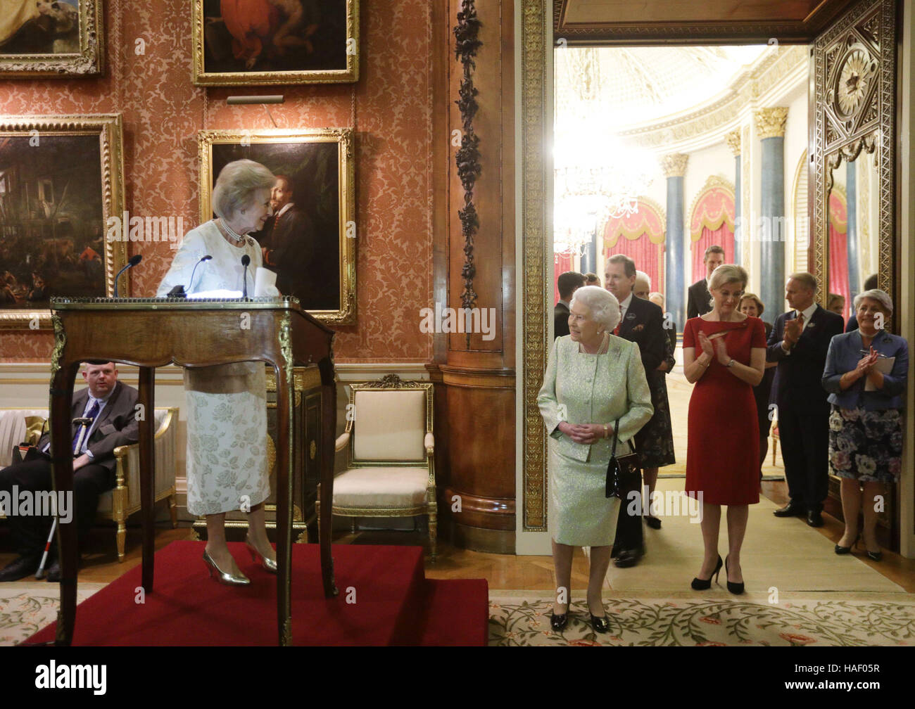 Queen Elizabeth II and the Countess of Wessex applaud Princess ...