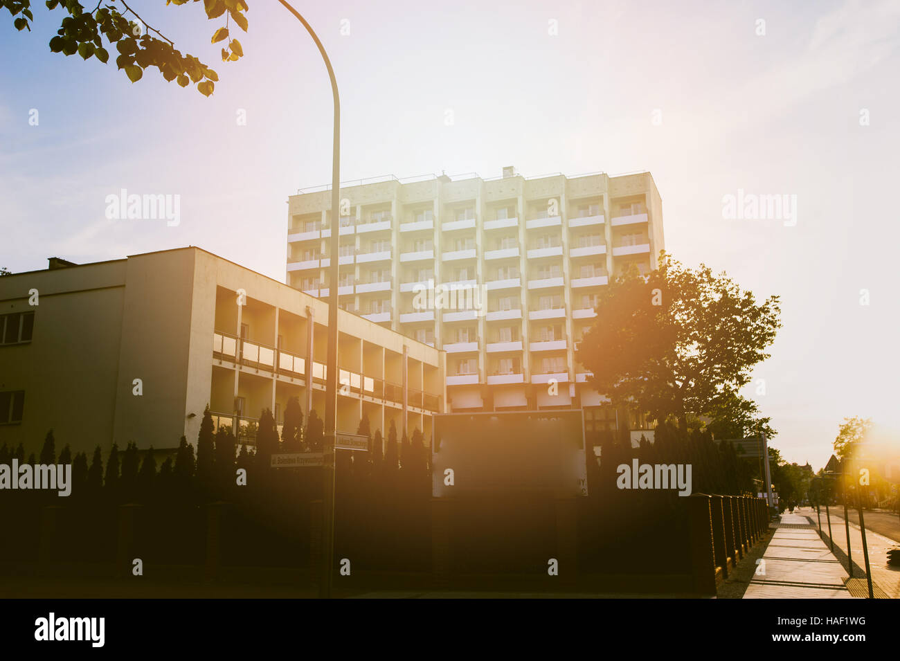 front view of an luxury hotel in sea city Stock Photo - Alamy