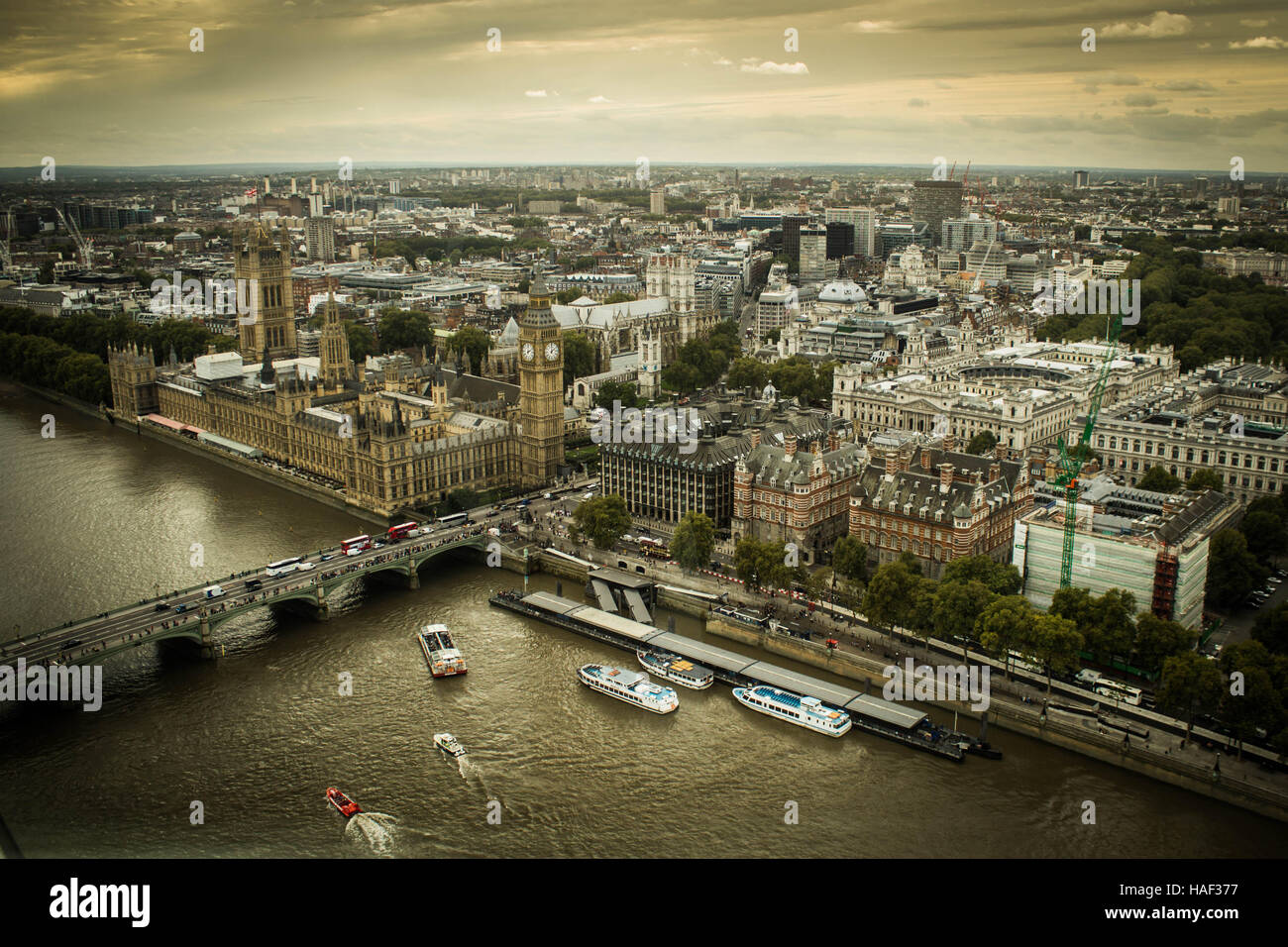 A view of London landscape from the London Eye Stock Photo - Alamy