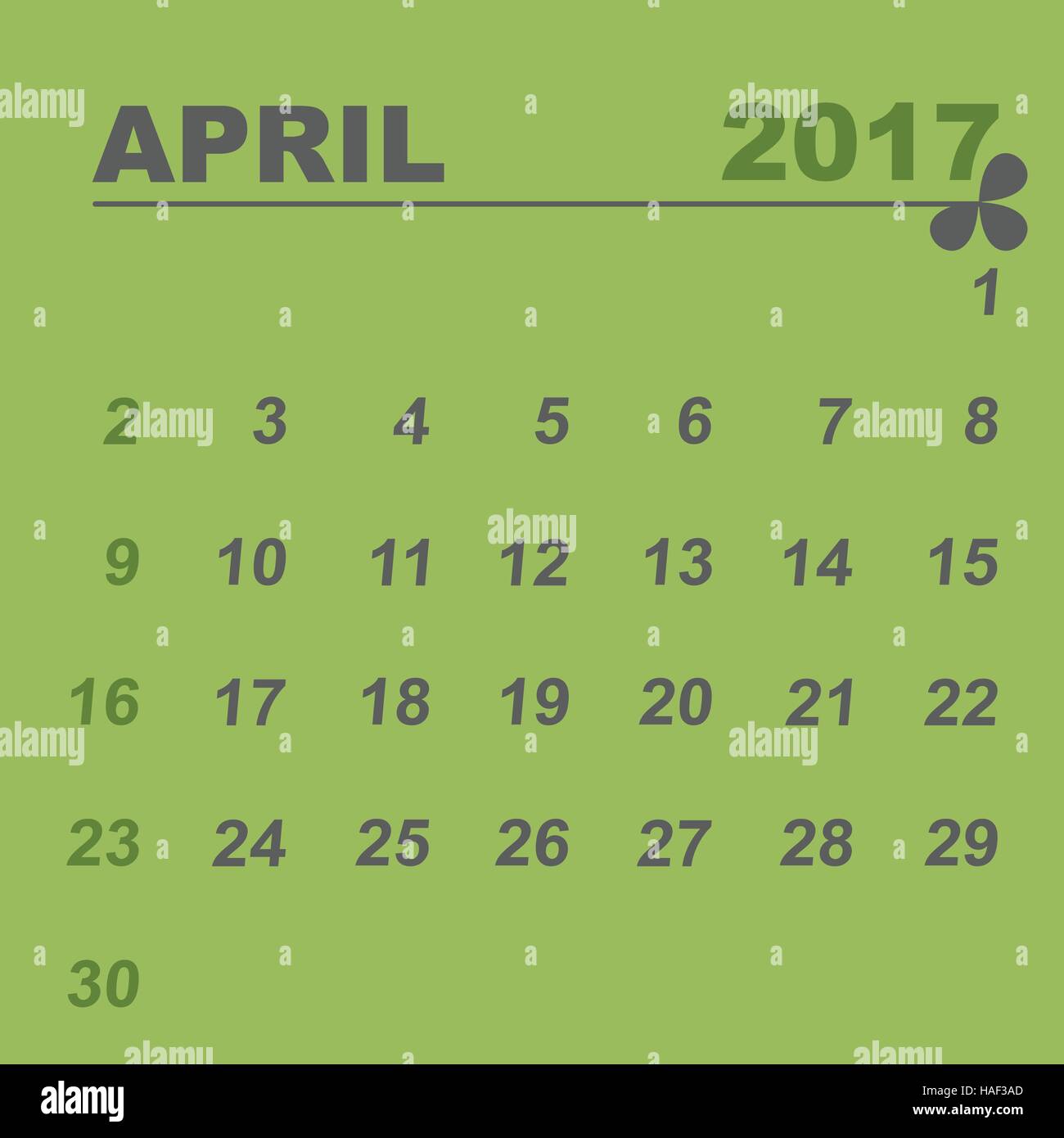 Simple editable 2017 vector calendar Stock Vector Images - Alamy