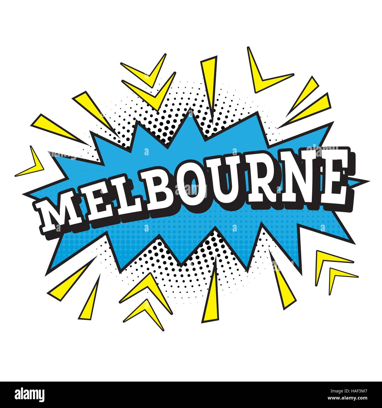 Melbourne. Comic Text in Pop Art Style. Vector Illustration Stock ...