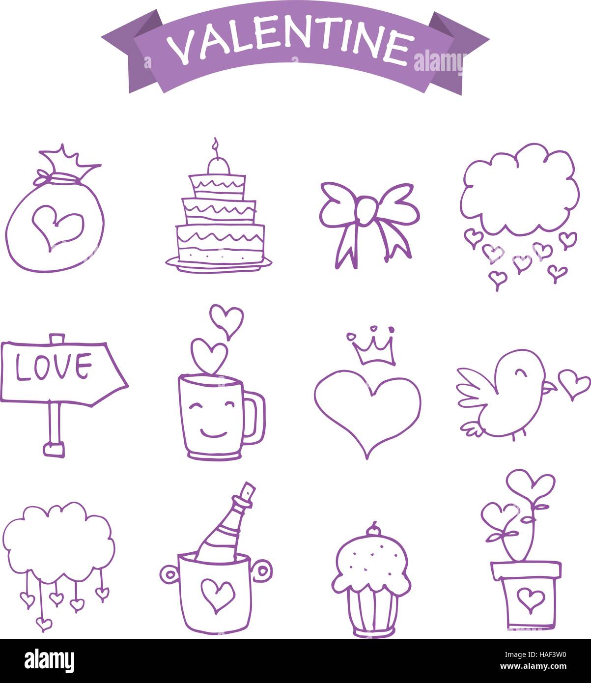 Vetcor illustration of valentine icons Stock Vector Image & Art - Alamy