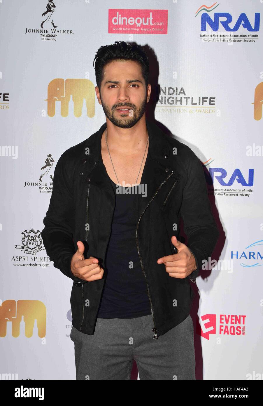 Bollywood actor Varun Dhawan during the India Nightlife Convention ...