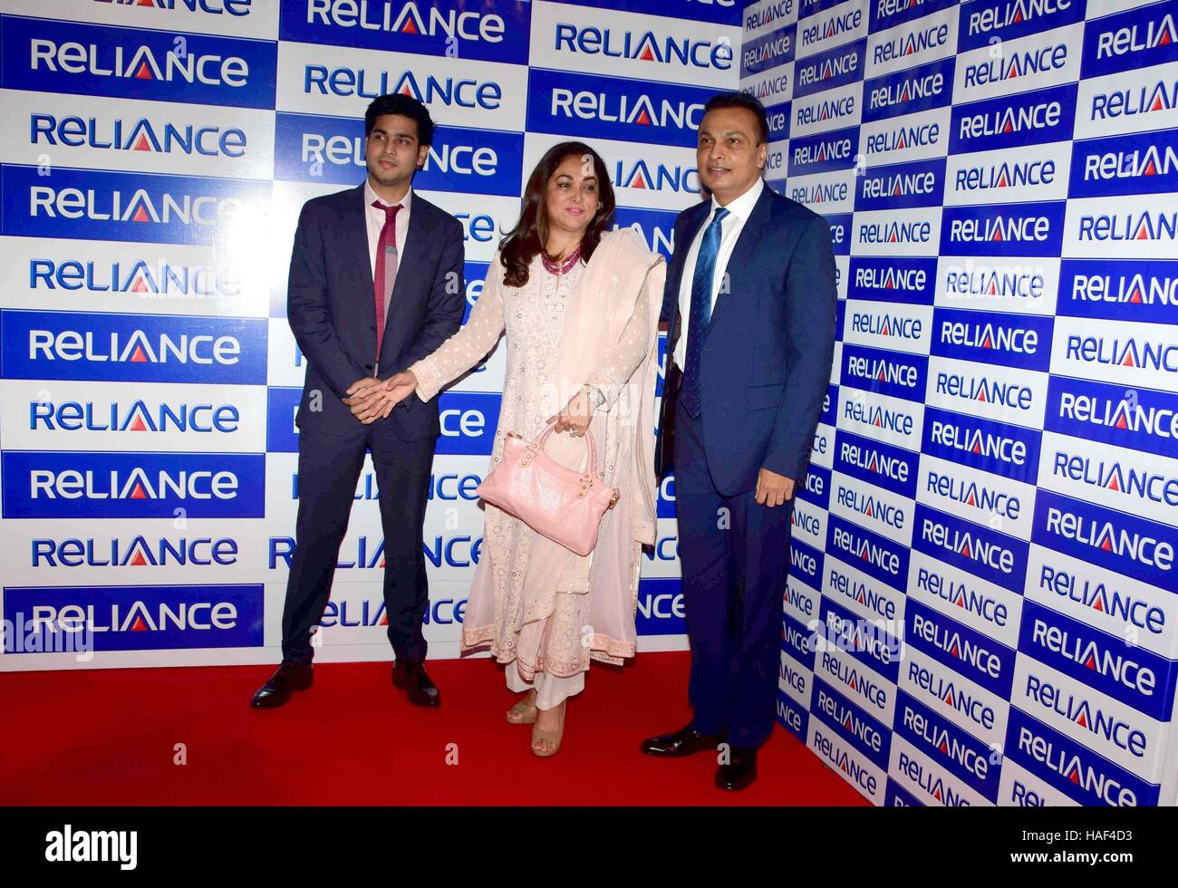 Anil Ambani Reliance Group wife Tina Ambani and Jai Anmol Ambani ...