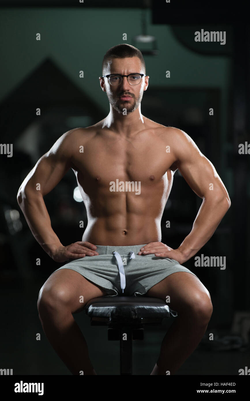 Handsome Good Looking And Attractive Young Man In Glasses With Muscular ...