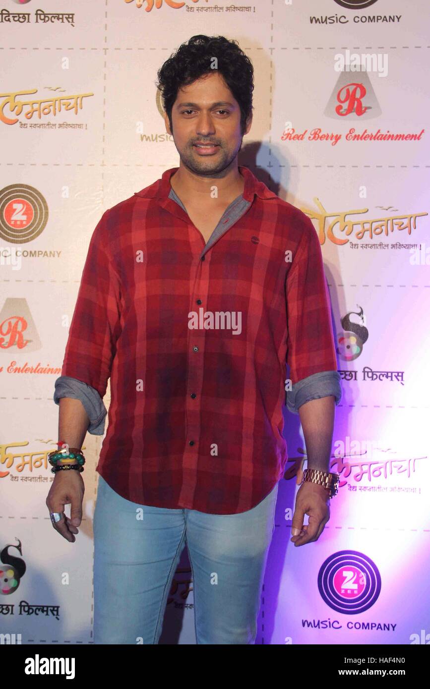 Marathi actor Rajesh Shringarpure during the music launch of Marathi ...