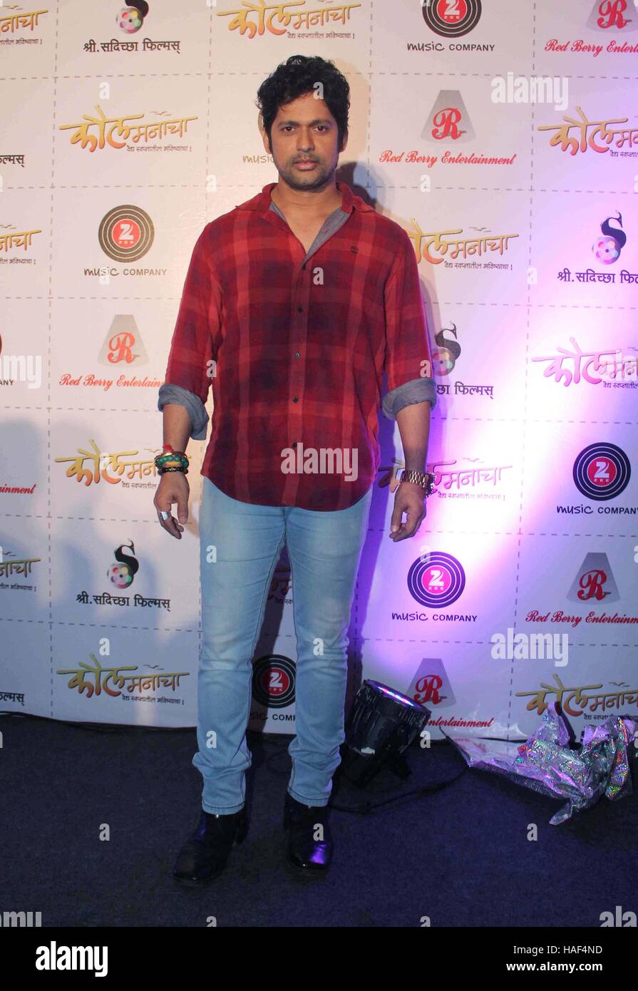Marathi actor Rajesh Shringarpure during the music launch of Marathi ...