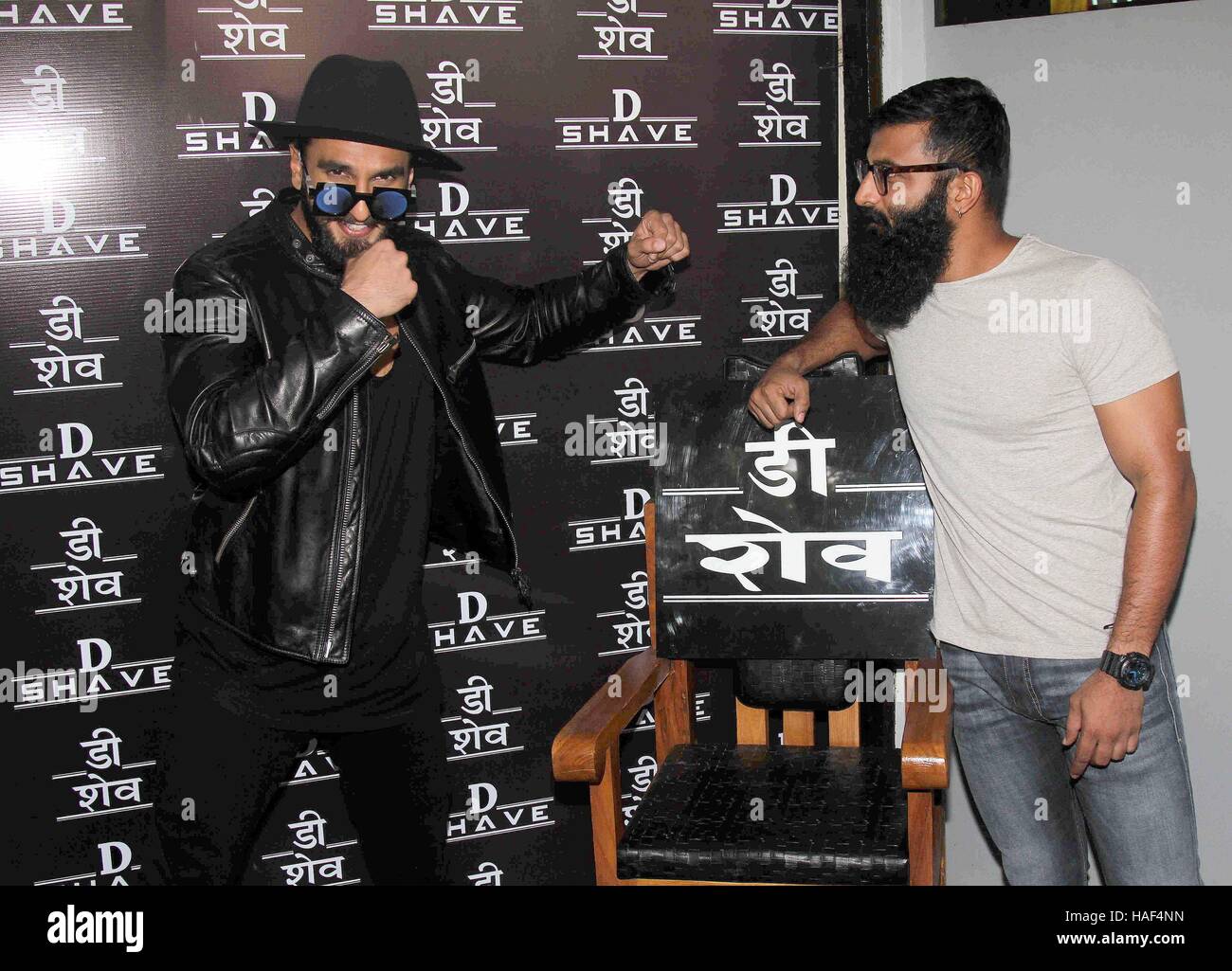 Bollywood actor Ranveer Singh during the launch of new age barber shop ...