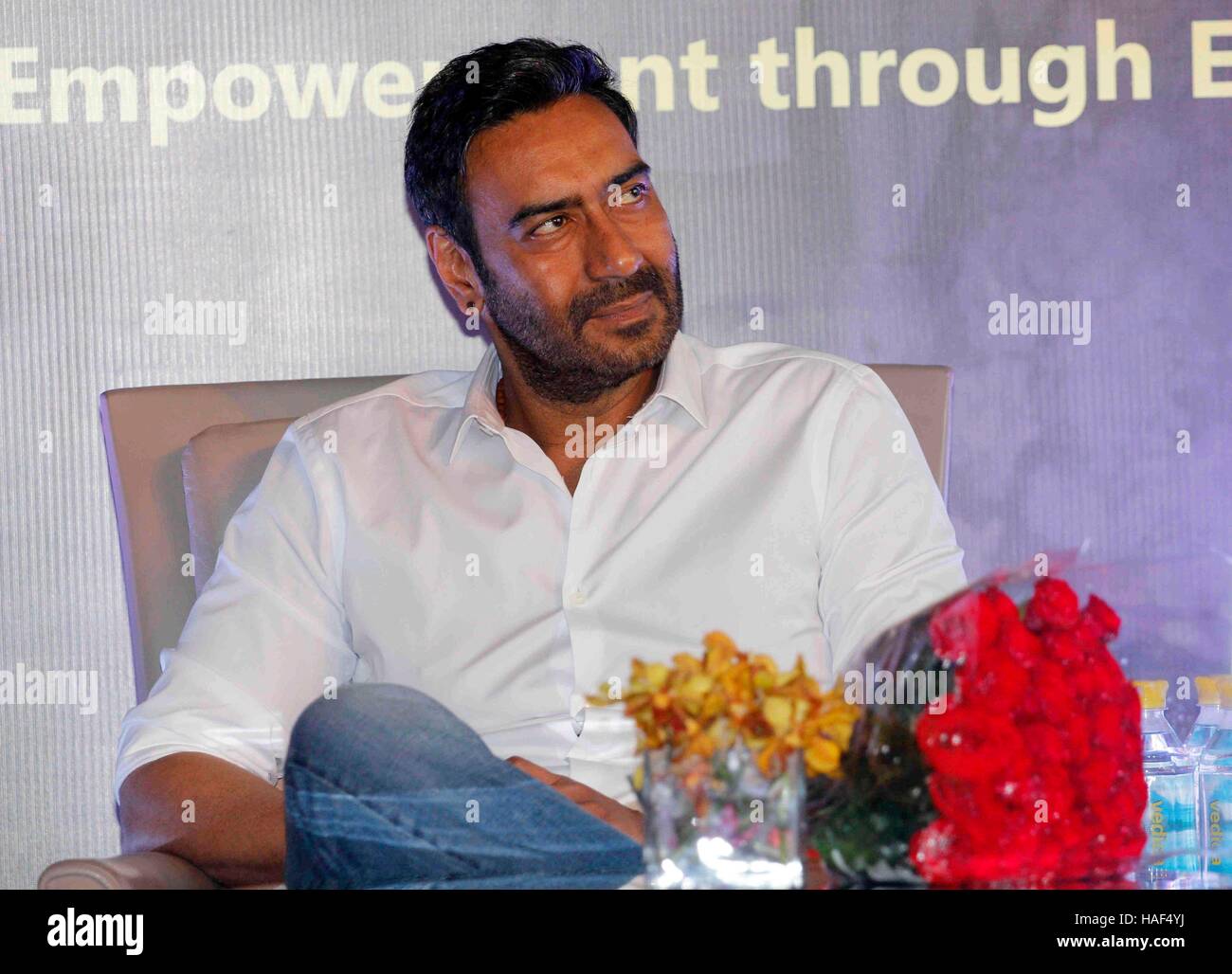 Bollywood actor Ajay Devgn press conference of Smile Foundation to ...