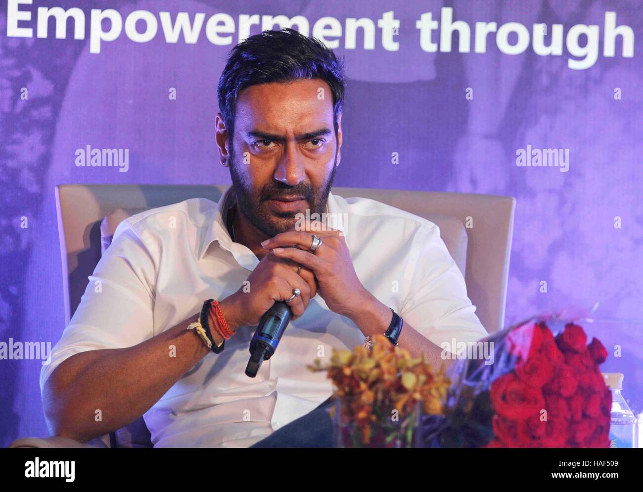 Bollywood actor Ajay Devgn press conference of Smile Foundation to ...