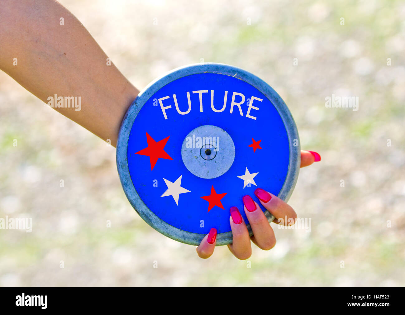 red disc, symbol of hope and development, ready to be launched in the ...
