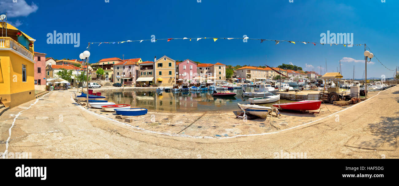 Mediterranean village of Sali panoramic waterfront, Island of Dugi otok ...
