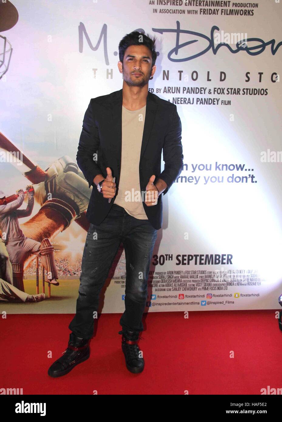 Sushant Singh Rajput ; Indian Bollywood actor at the screening of film ...