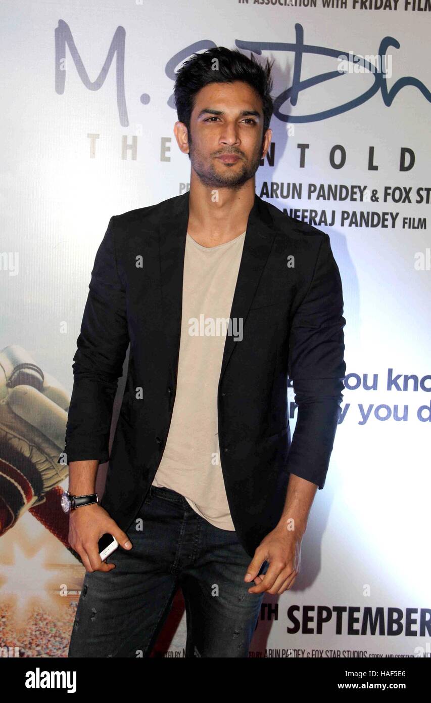 Sushant Singh Rajput ; Indian Bollywood actor at the screening of film ...
